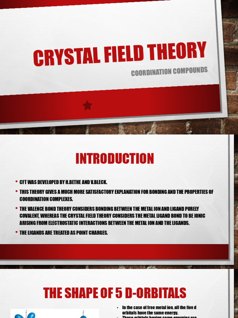Crystal Field Theory Explained | PDF | Coordination Complex | Ligand