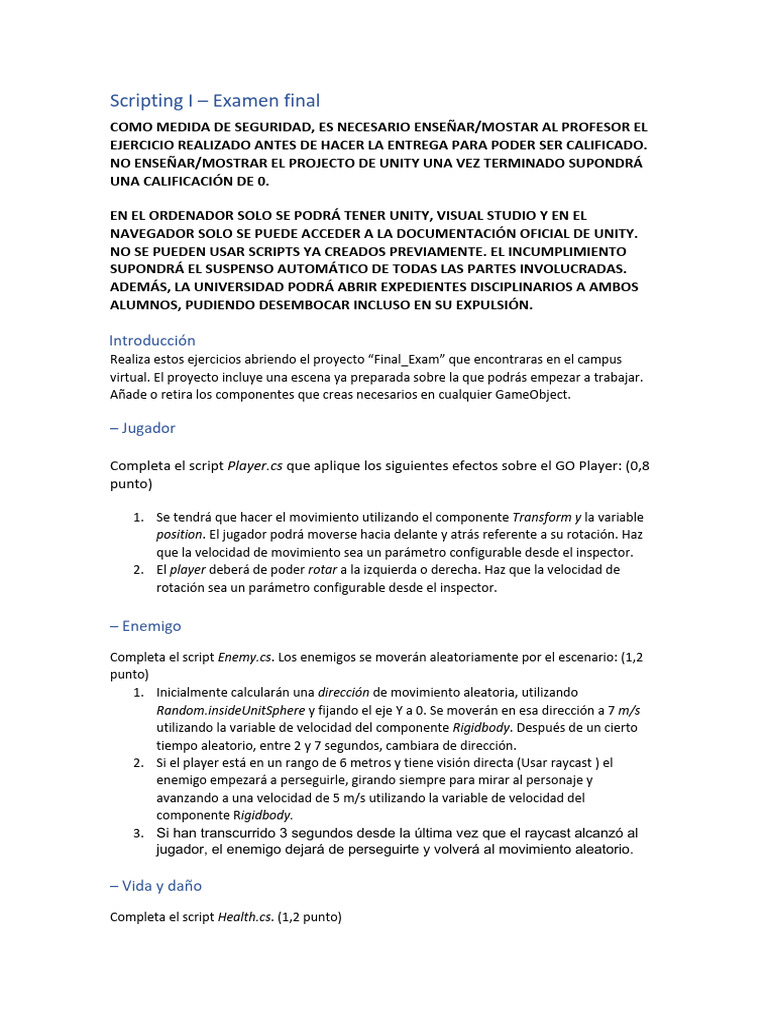 Examen Final - Enunciado | PDF