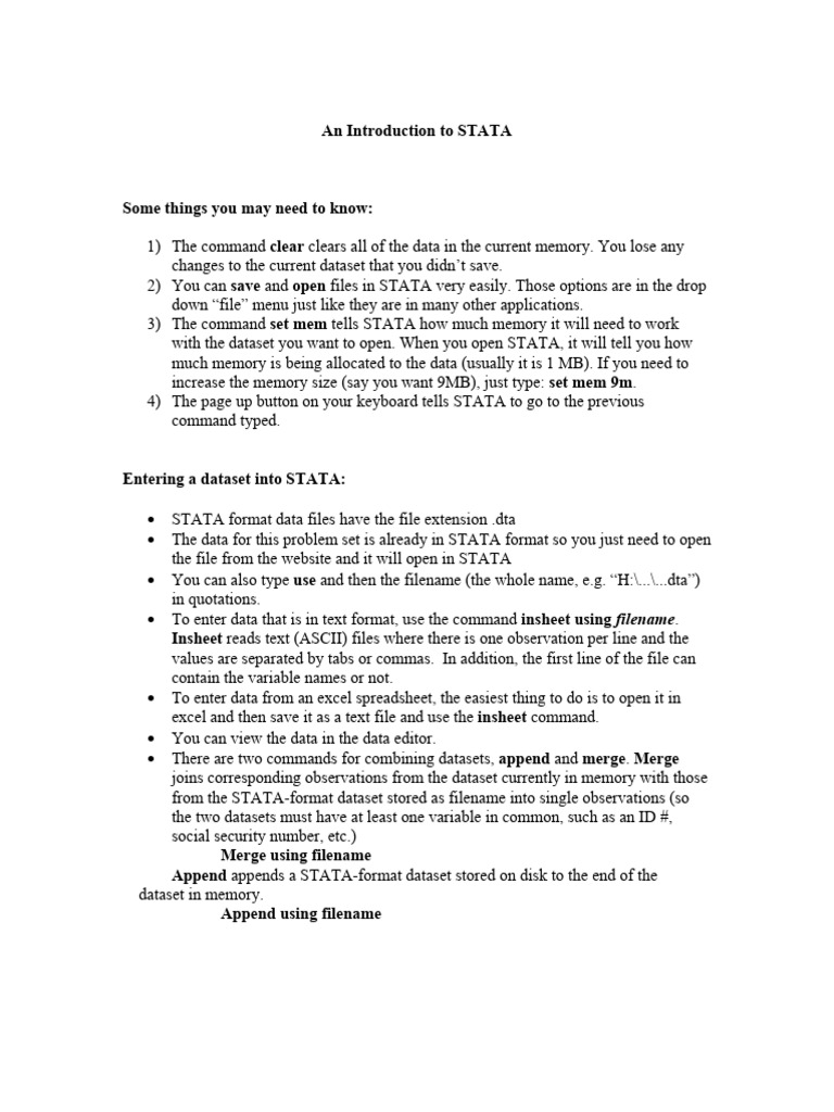 Stata - Tutorial MATERIAL | PDF | Regression Analysis | Dependent And Independent Variables
