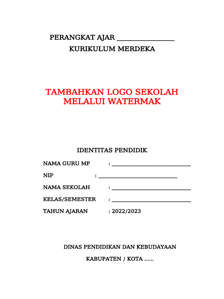 Perangkat Ajar Kurikulum Merdeka 2022/2023 | PDF