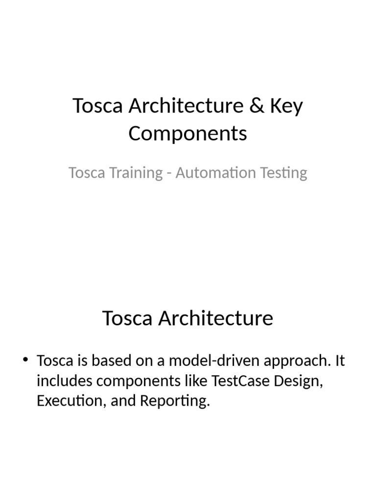 Tosca Training 02 | PDF