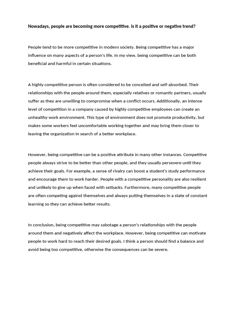 Sample Increasing Competitiveness | PDF