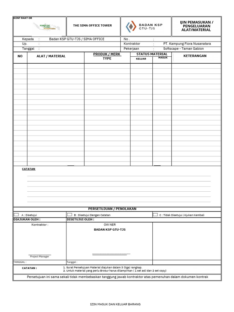 Form Ijin Barang Sima Office - 20250214 - 105417 - 0000 | PDF