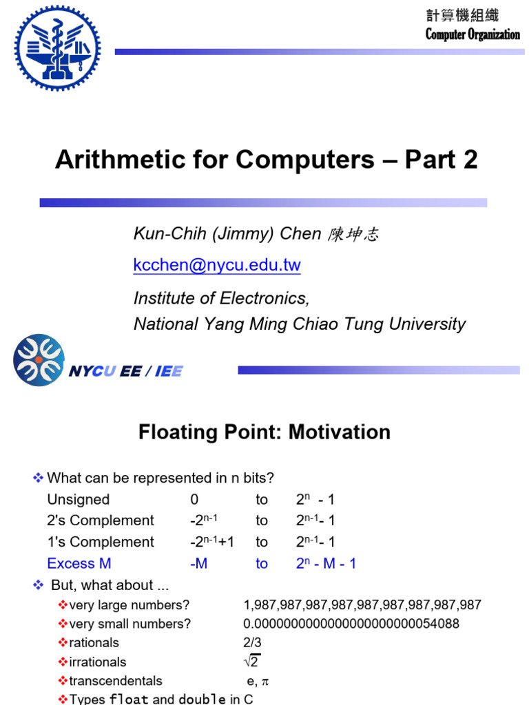 Lecture5 - Arithmetic For Computers - Part 2 | PDF | Computer Engineering | Arithmetic