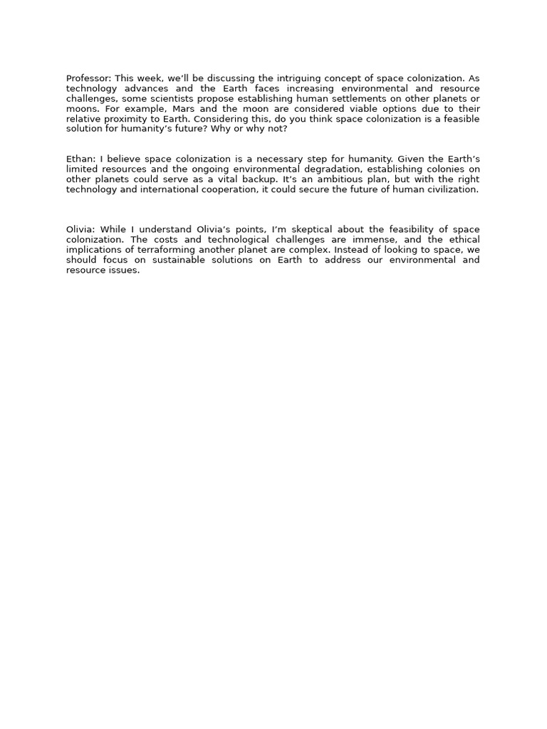 Space Colonization: Feasible Future? | PDF