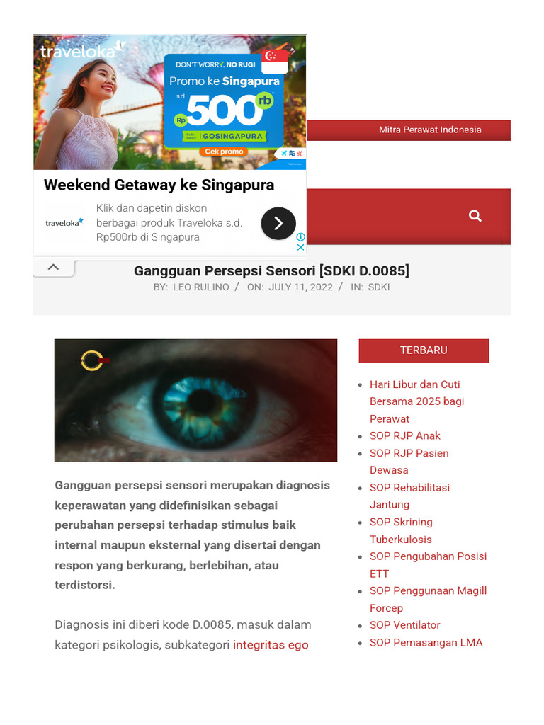Gangguan Persepsi Sensori (SDKI D.0085) | PDF