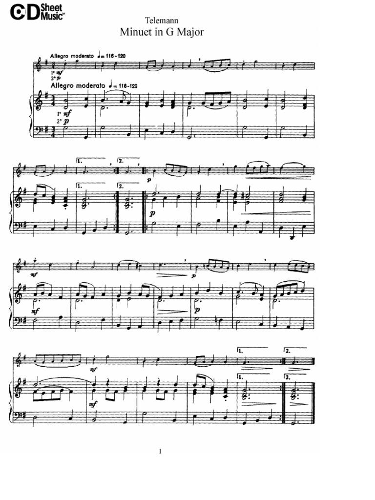 Flute Solos - Telemann - Score | PDF