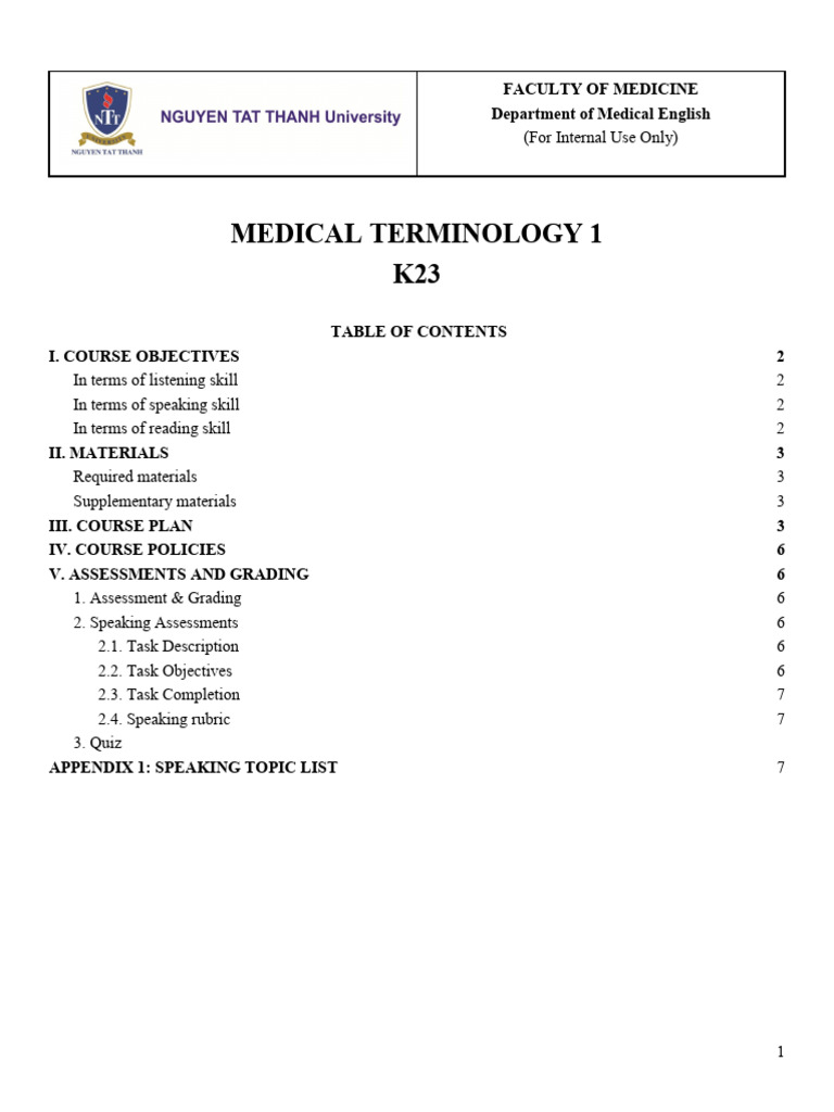 Medical Terminology Course Guide | PDF | Clinical Medicine | Diseases ...