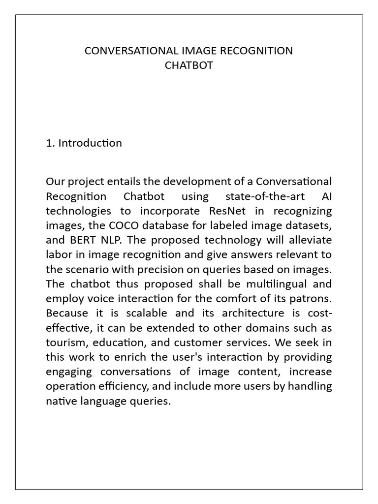Conversational Image Recognition Chatbot | PDF | Cloud Computing ...