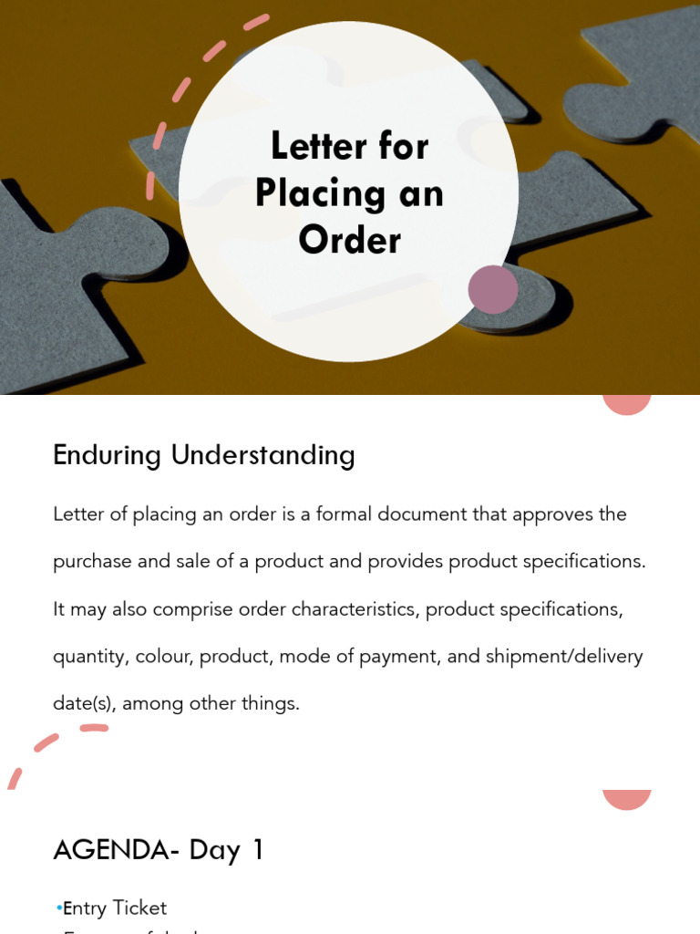 How to Write an Order Placement Letter | PDF | Madam | Human Communication