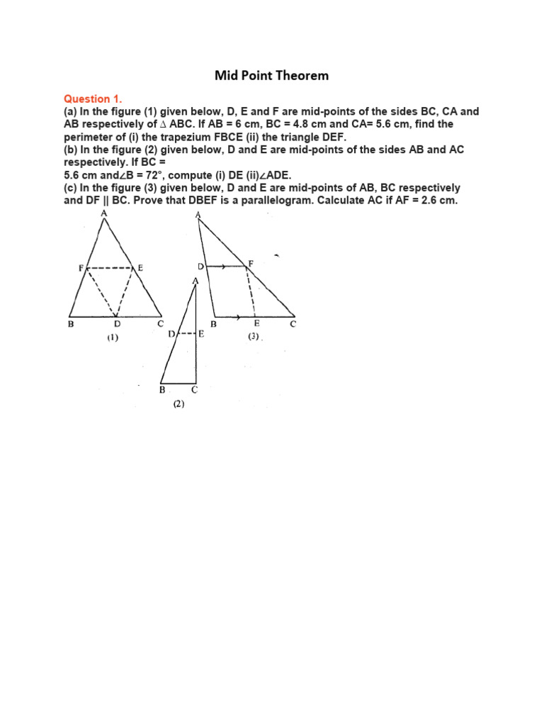 Midpoint Theorem Applications and Proofs | PDF | Rectangle | Classical ...