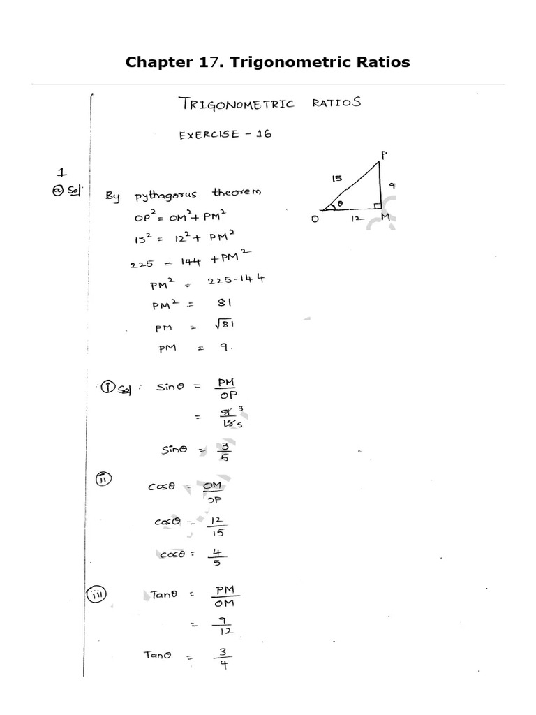 Chapter 17. Trigonometric Ratios | PDF