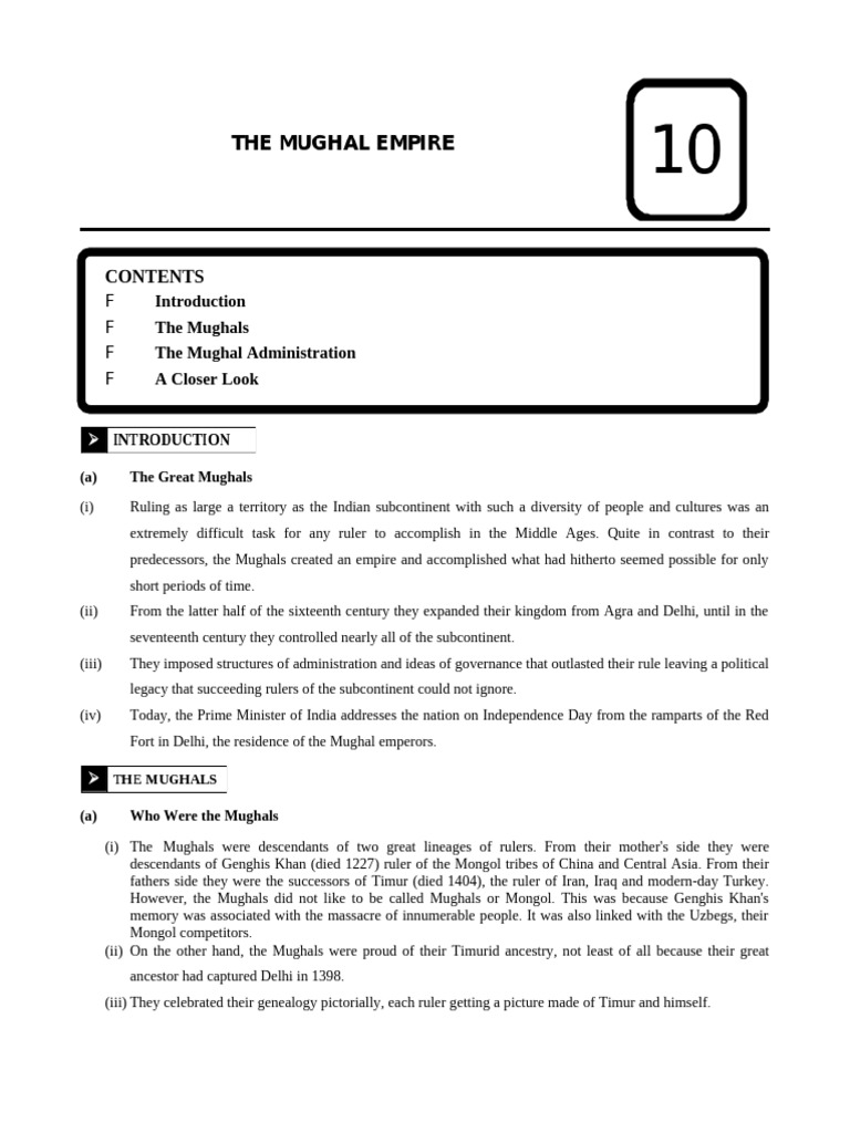 10. The Mughal Empire | PDF | Mughal Empire