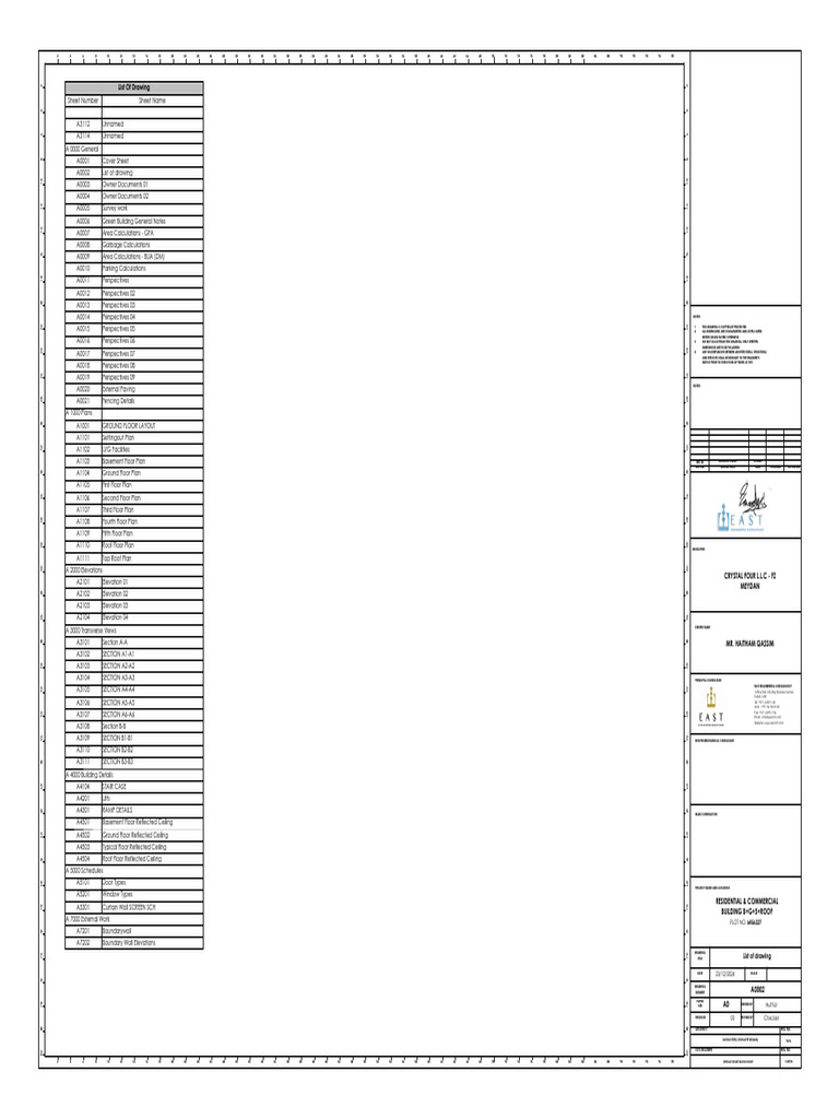 A0002 - List of drawing | PDF | Architectural Design | Architecture