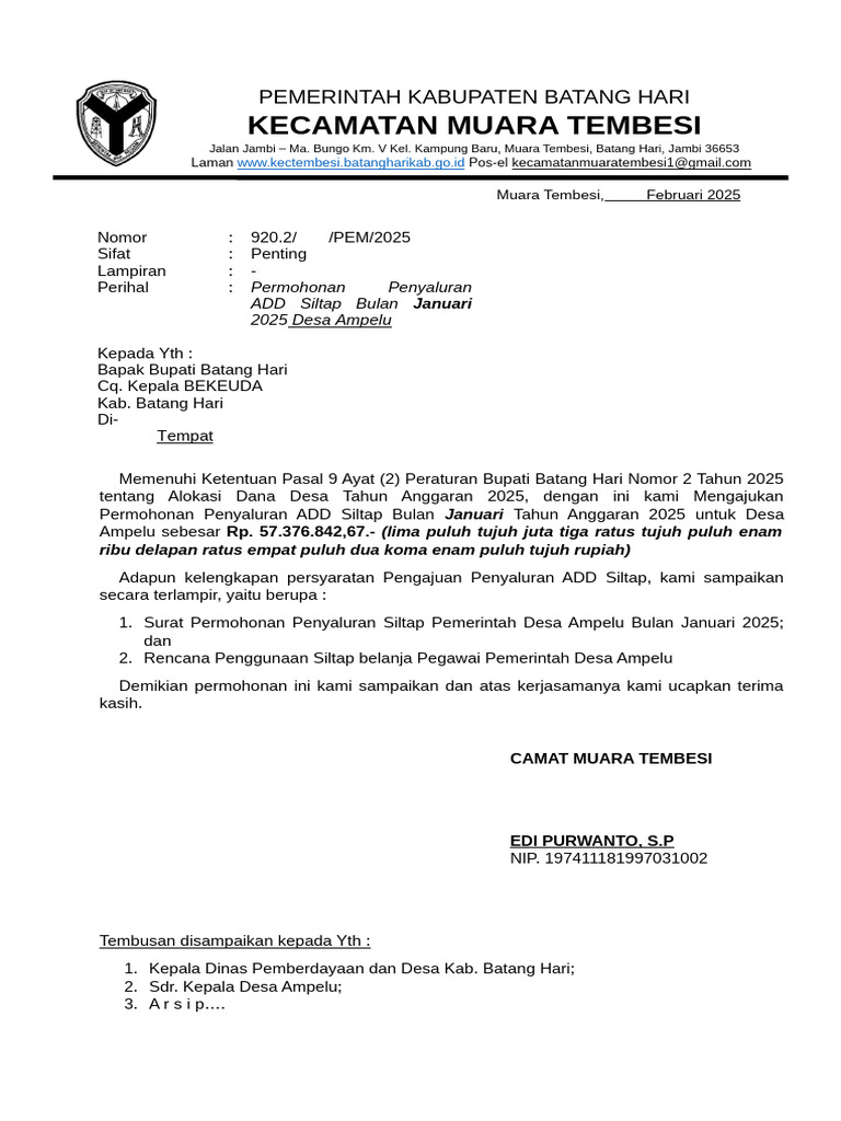 Pengajuan Siltap 2025 | PDF