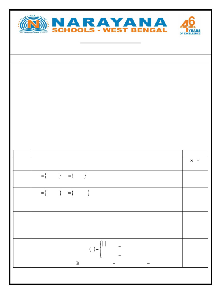 Annual Xi 17.02.25 Maths S1 QP | PDF | Multiple Choice | Mathematics