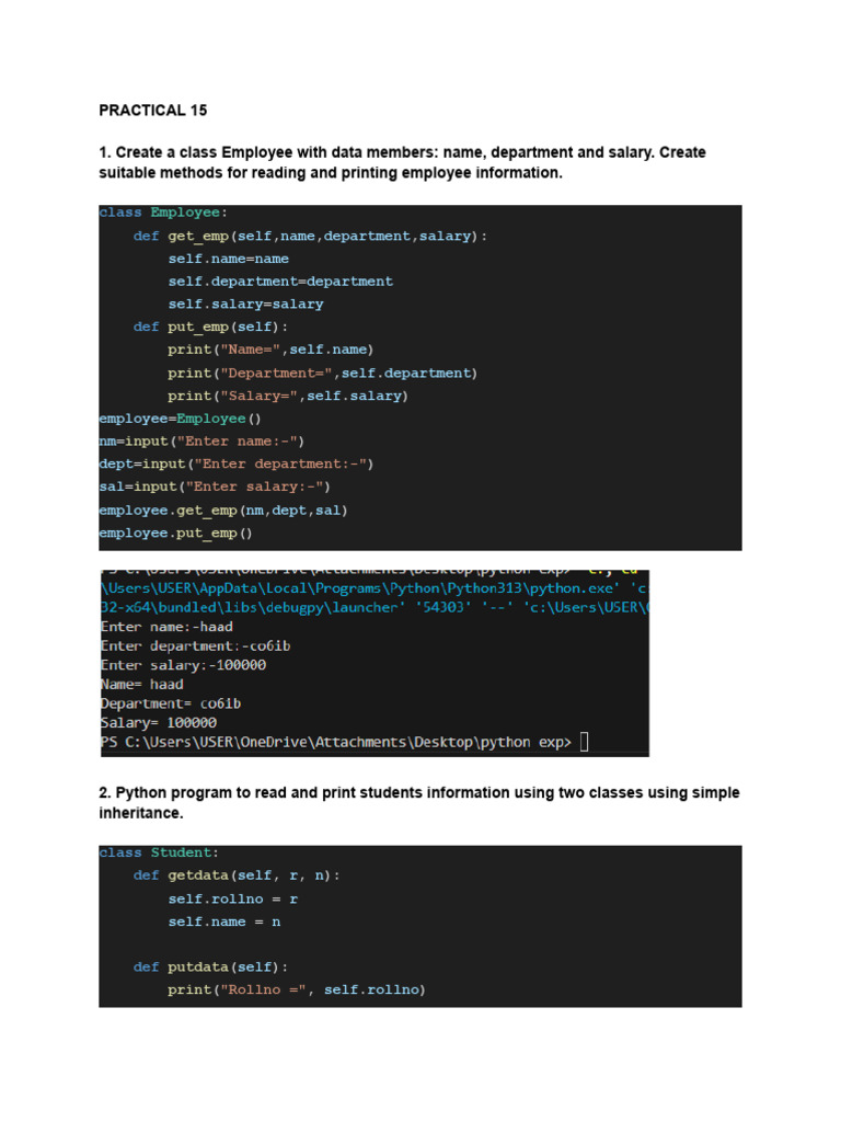 PRACTICAL 15 PY | PDF