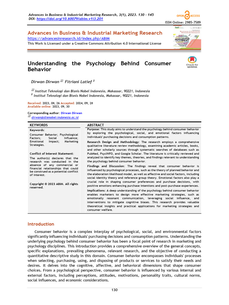 Understanding The Psychology Behind Consumer Behav | PDF | Consumer ...