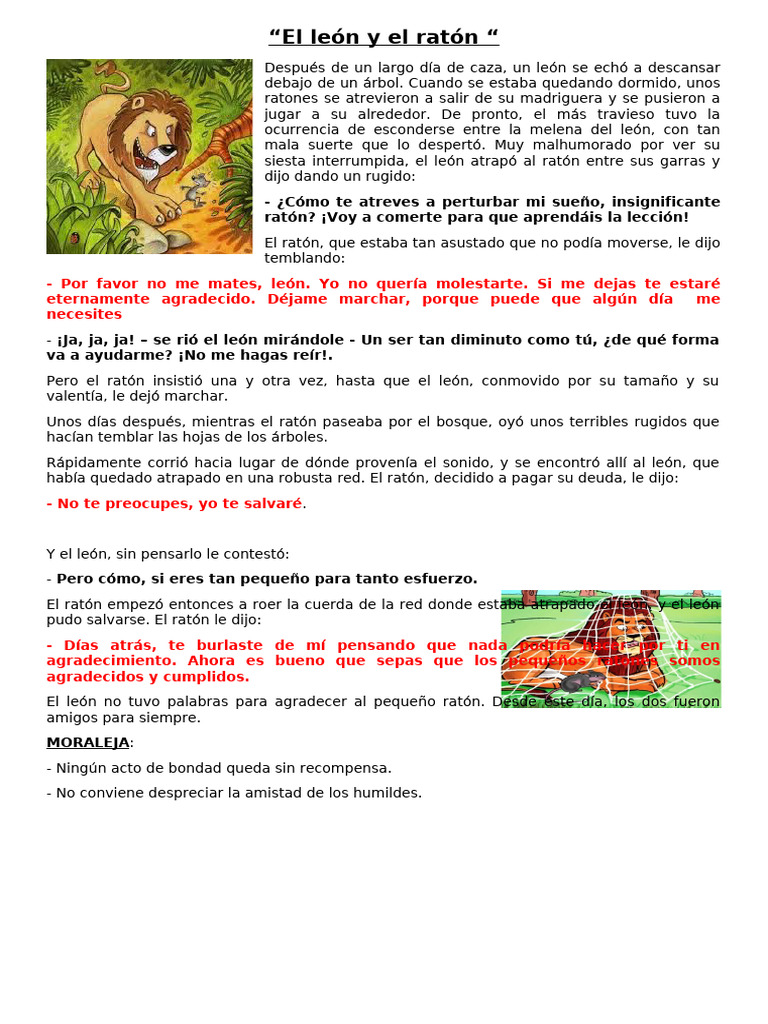 El León y El Ratón | PDF