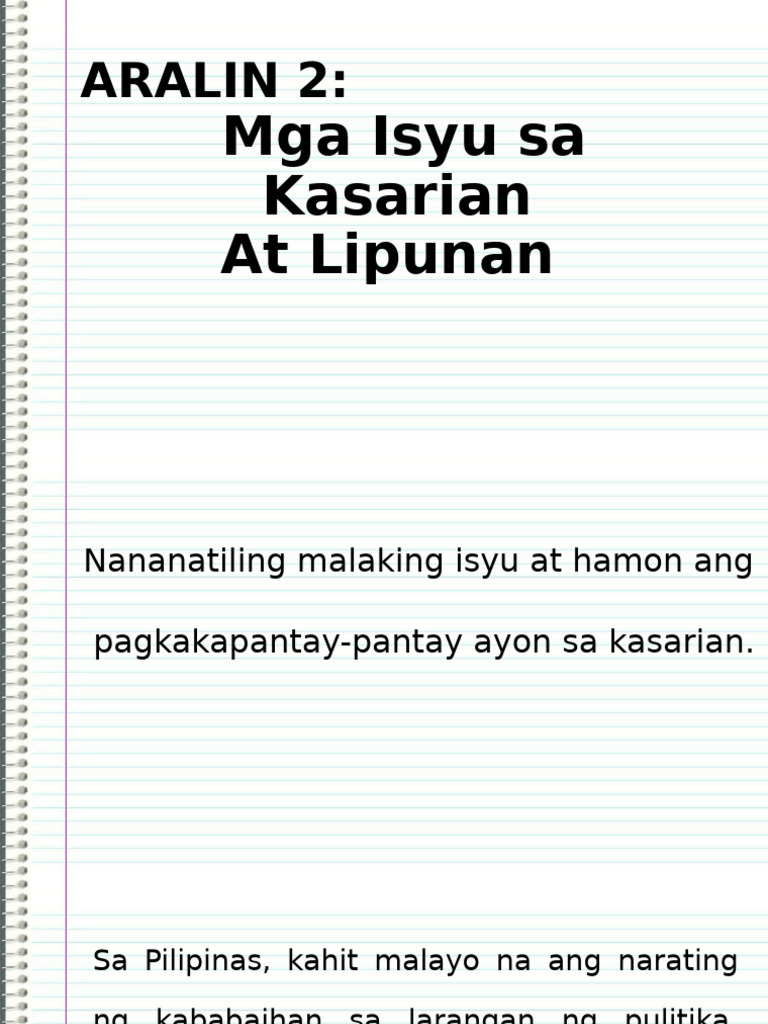 Mga Isyu Sa Kasarian | PDF