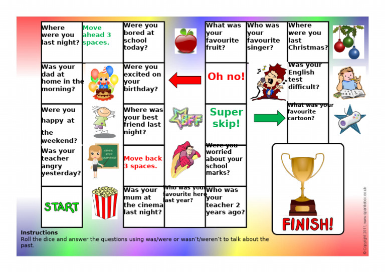 Past Tense Dice Game Instructions | PDF