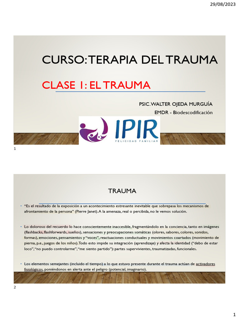 Tipos y Efectos del Trauma | PDF | Las emociones | Trauma psicólogico