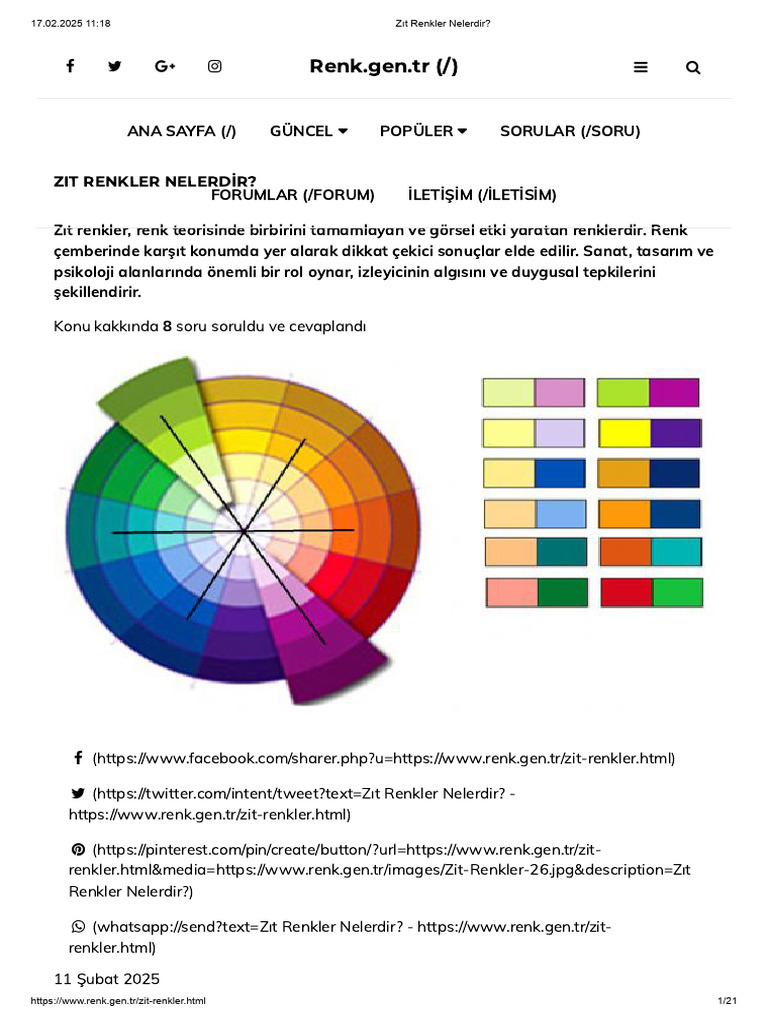 Zıt Renkler Nelerdir_ | PDF