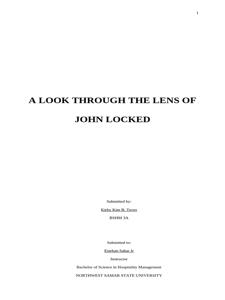 UTS MCO | PDF | John Locke | Self