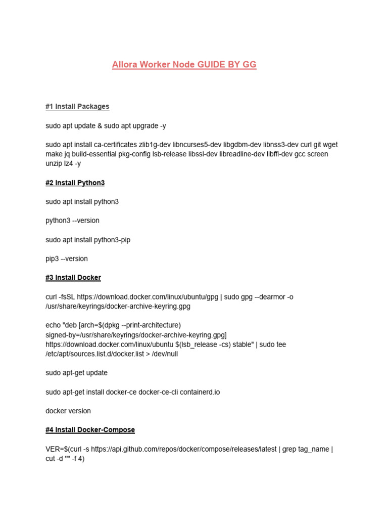 Allora Worker Node Setup Guide | PDF | Operating System Families ...