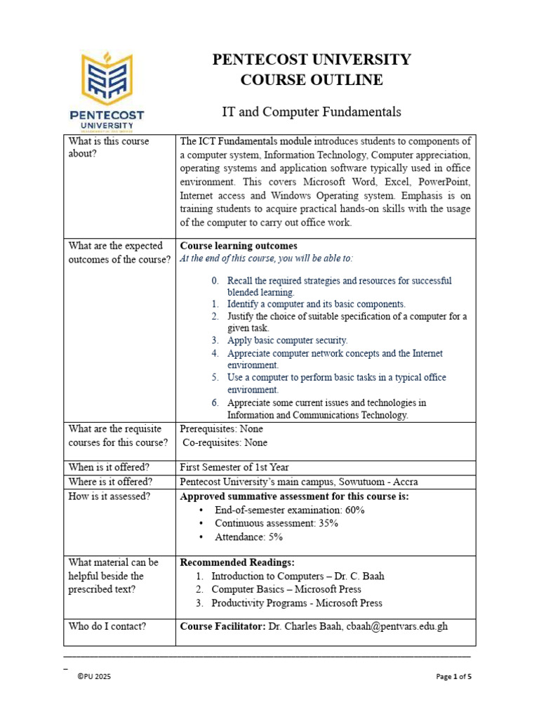 ITC Fundamentals OUTLINE-2025 | PDF | Computer File | Plagiarism