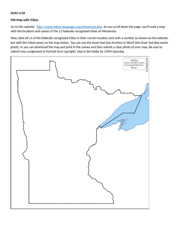 Minnesota Tribes Map Assignment | PDF