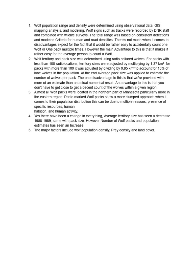 DNR Wolf Assignment | PDF