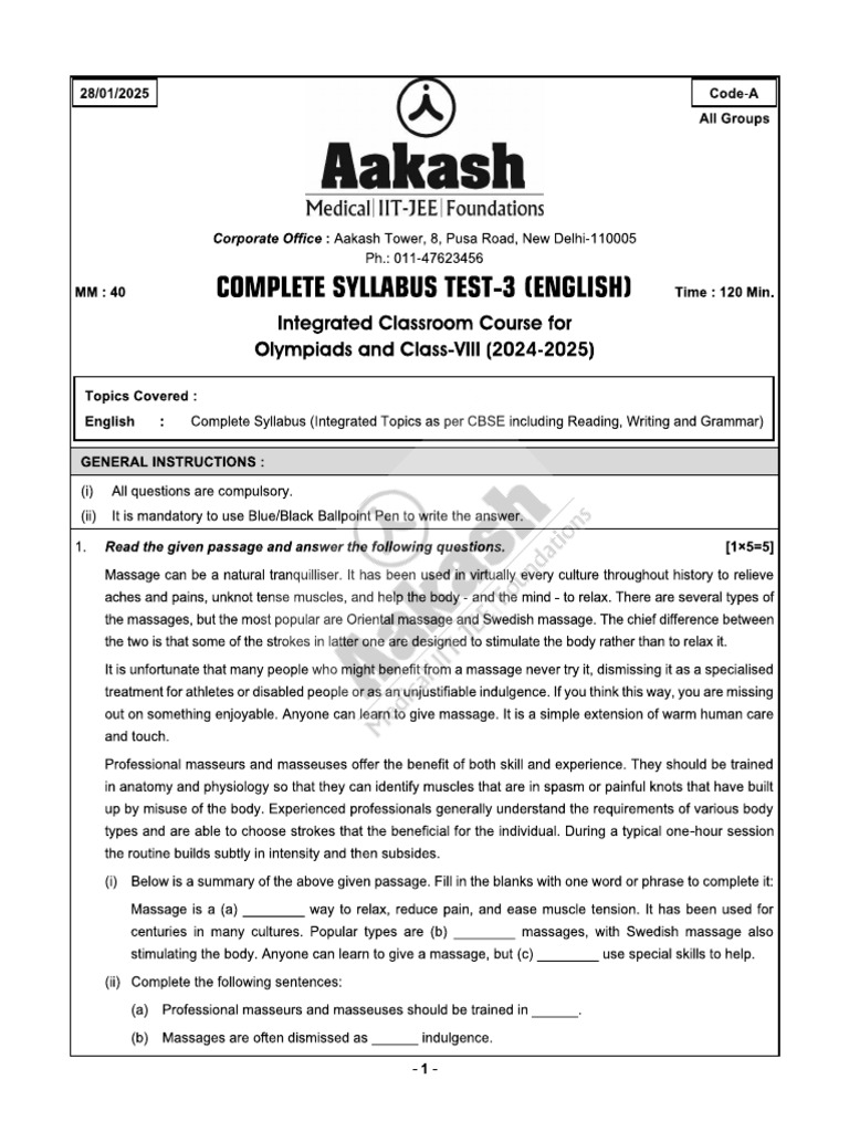 CBSE CST-3A - All Groups (C-08) - English (28!01!2025) | PDF