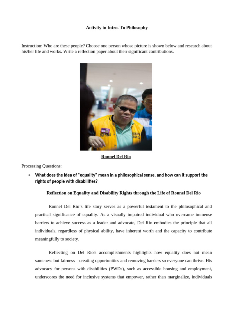 Activity in Intro Individual Output | PDF | Social Equality | Disability