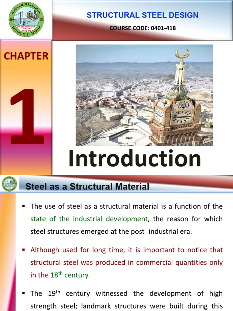 Chapter 1- Introduction to Structural Steel Design | PDF | Strength Of ...