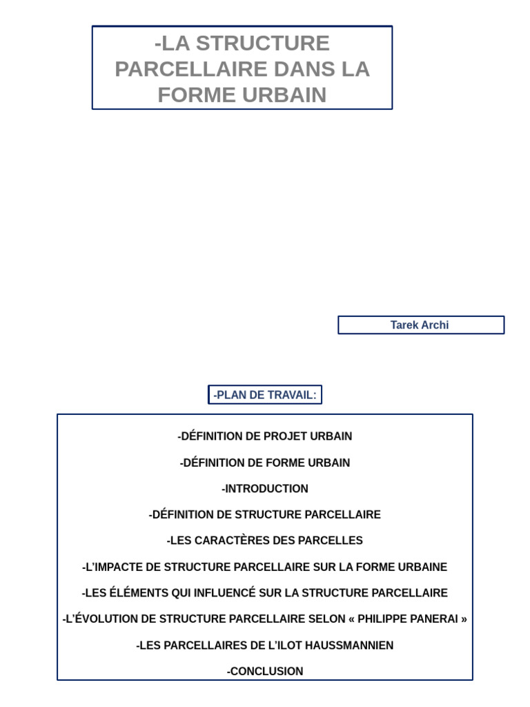 Structure parcellaire et forme urbaine | PDF
