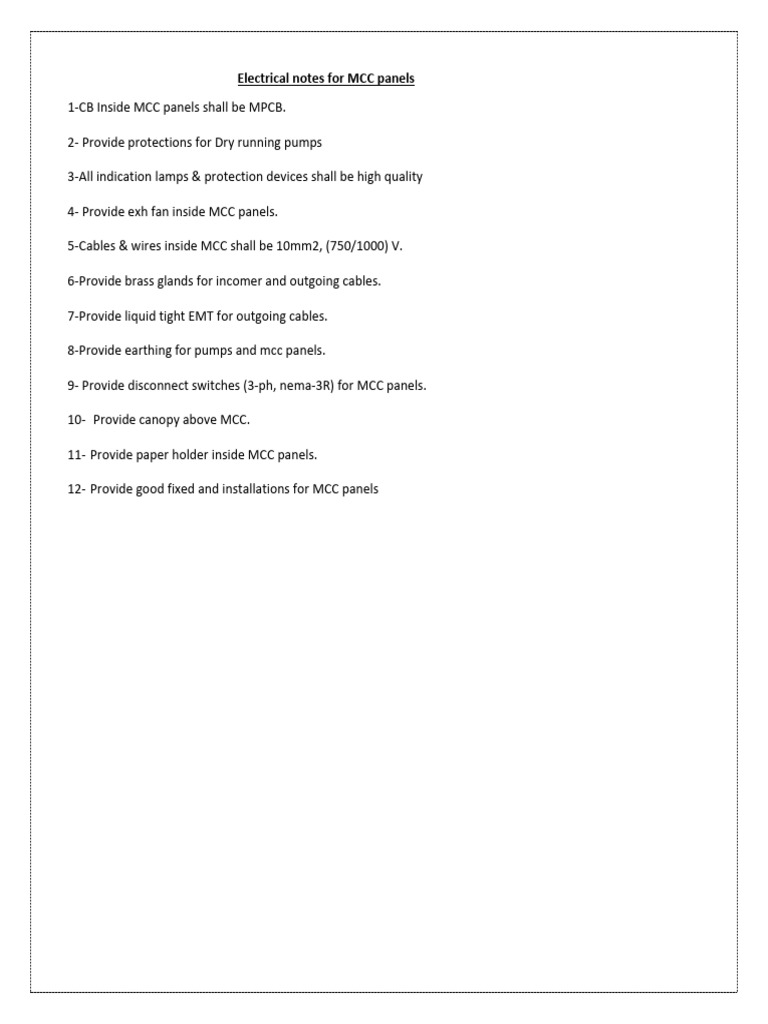 MCC Panel Installation Guide | PDF