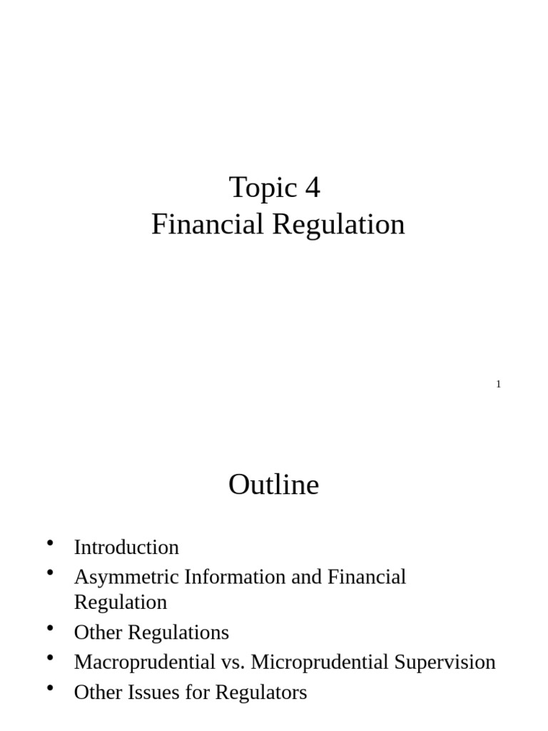 Topic 4 Financial Regulation | PDF | Banks | Basel Iii