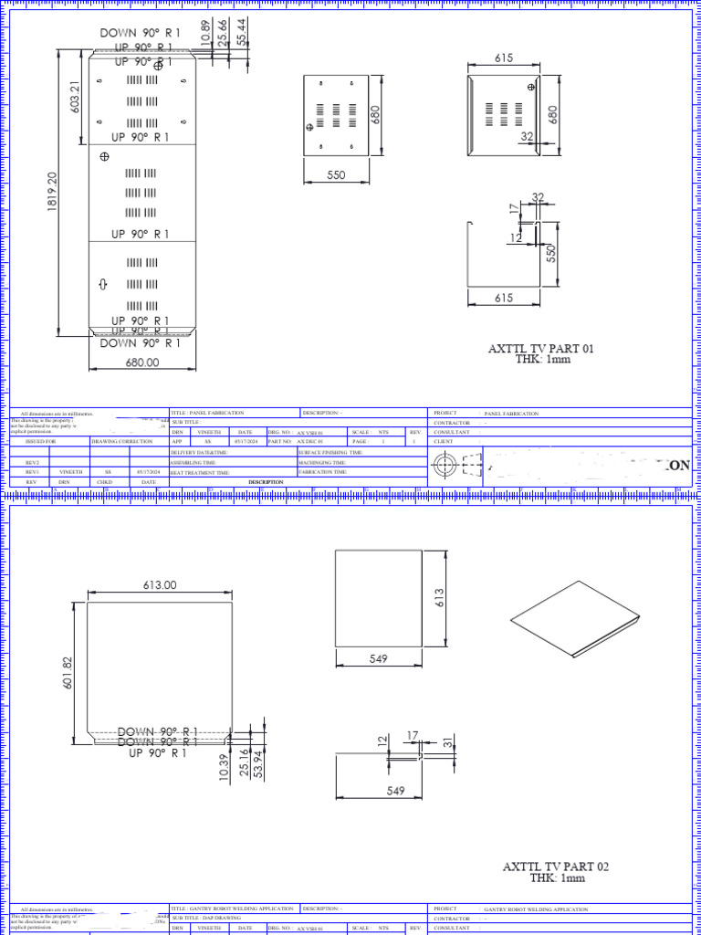 Axtaya Vsat Panel Bending & Fabrication Drawing | PDF | Industrial ...