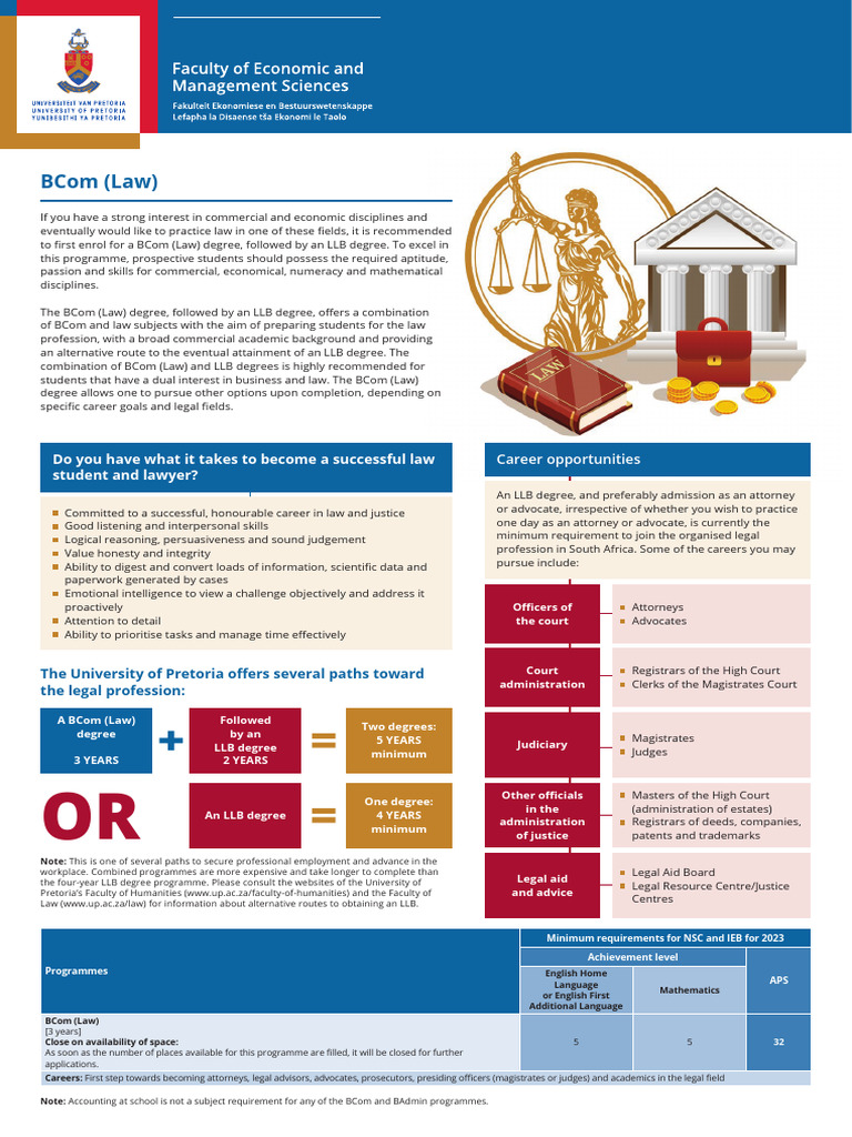 BCom (Law) and LLB Degree Pathways | PDF | Lawyer | Advocate