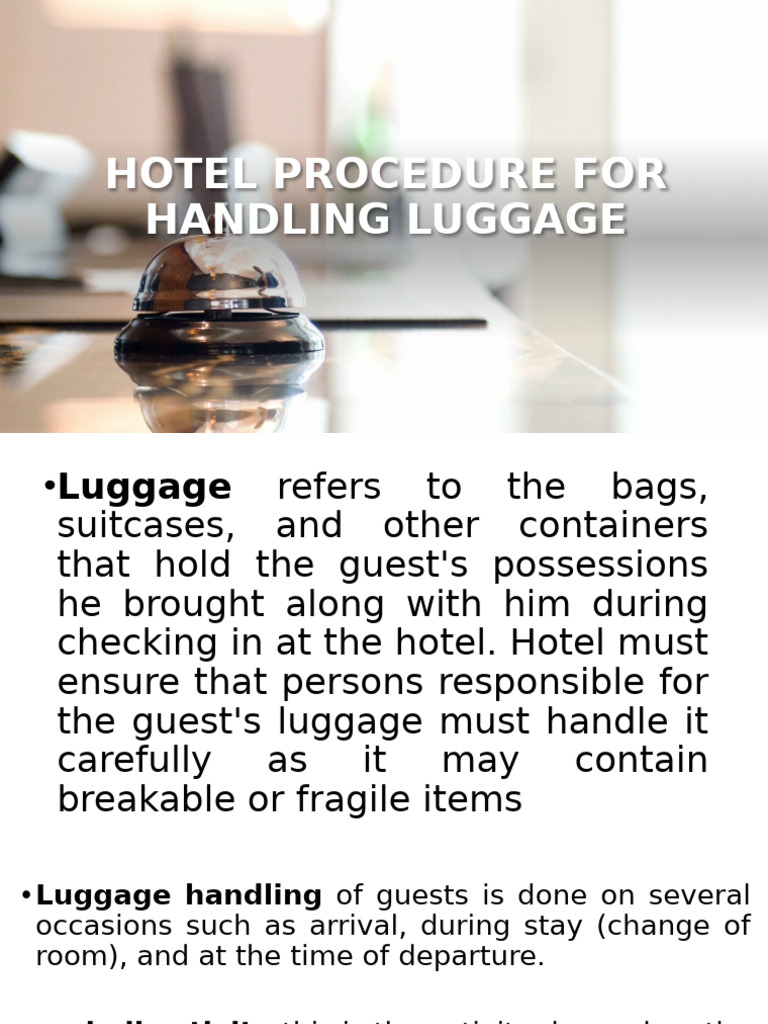 Hotel Procedure For Handling Luggage | PDF | Baggage