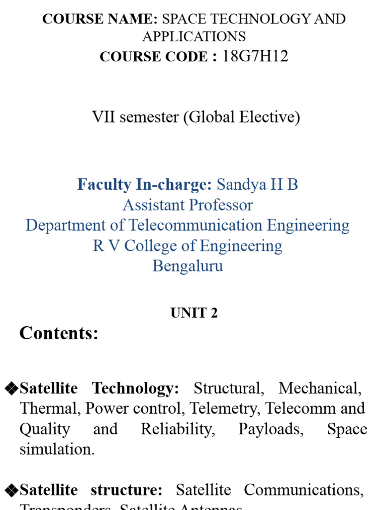 UNIT 2 | PDF | Communications Satellite | Satellite