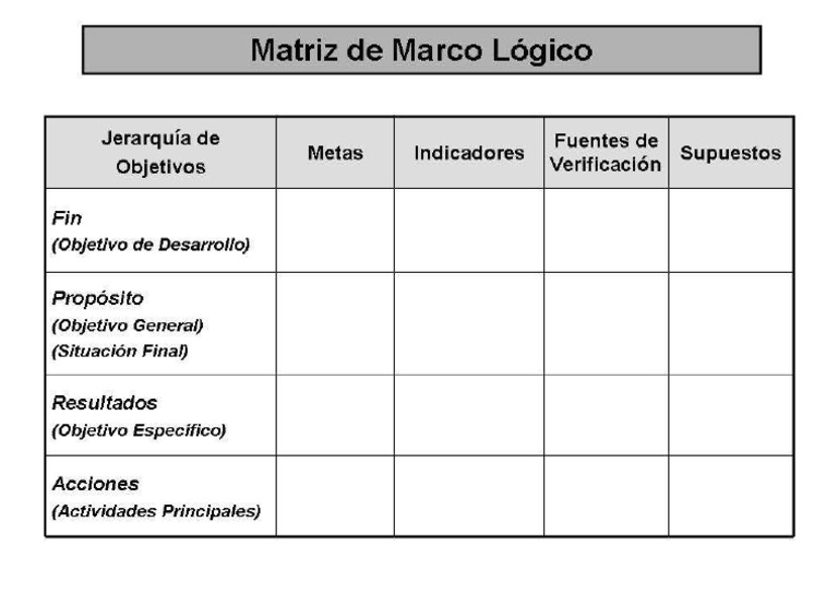 Matriz Marco Lógico | PDF