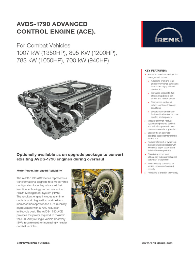 AVDS-1790 Advanced Combat Engine Upgrade | PDF | Engines | Propulsion