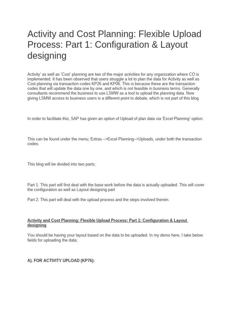 Activity and Cost Planning | PDF | Microsoft Excel | Computer Programming