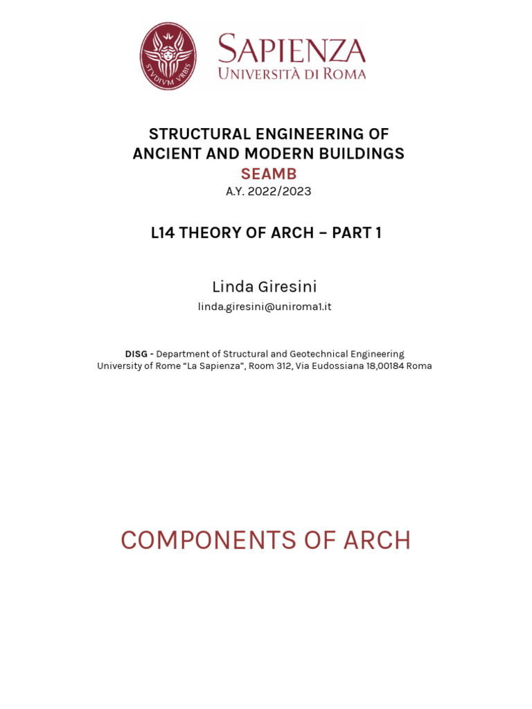 L14 Theory of Arch Part 1 | PDF