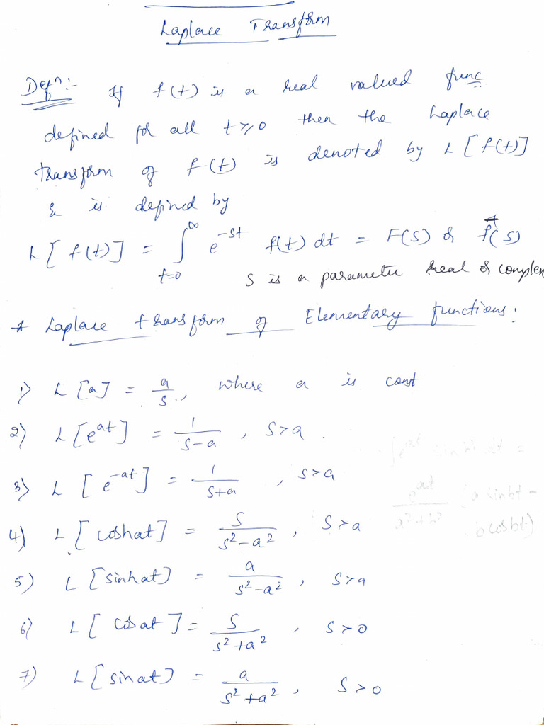 Module 2 Laplace Transforms Notes Pdf