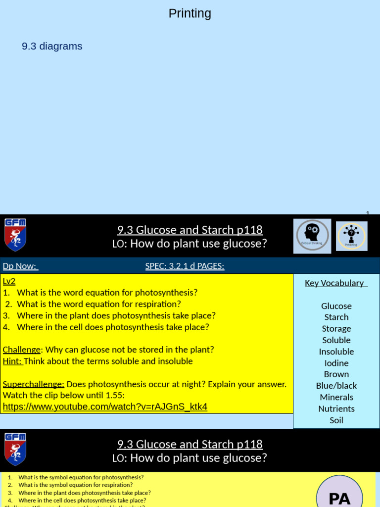 9.3. Glucose and Starch | PDF | Photosynthesis | Glucose