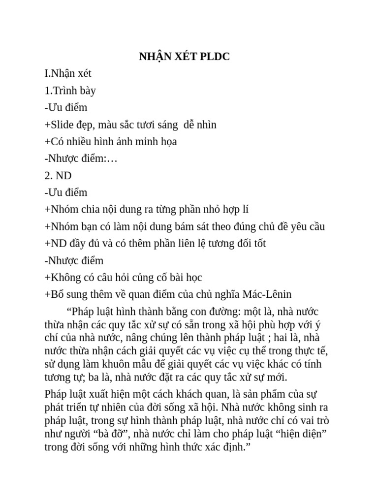 NHẬN XÉT PLDC | PDF