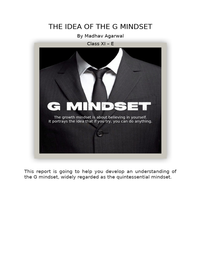The Idea of The G Mindset | PDF | Mindset